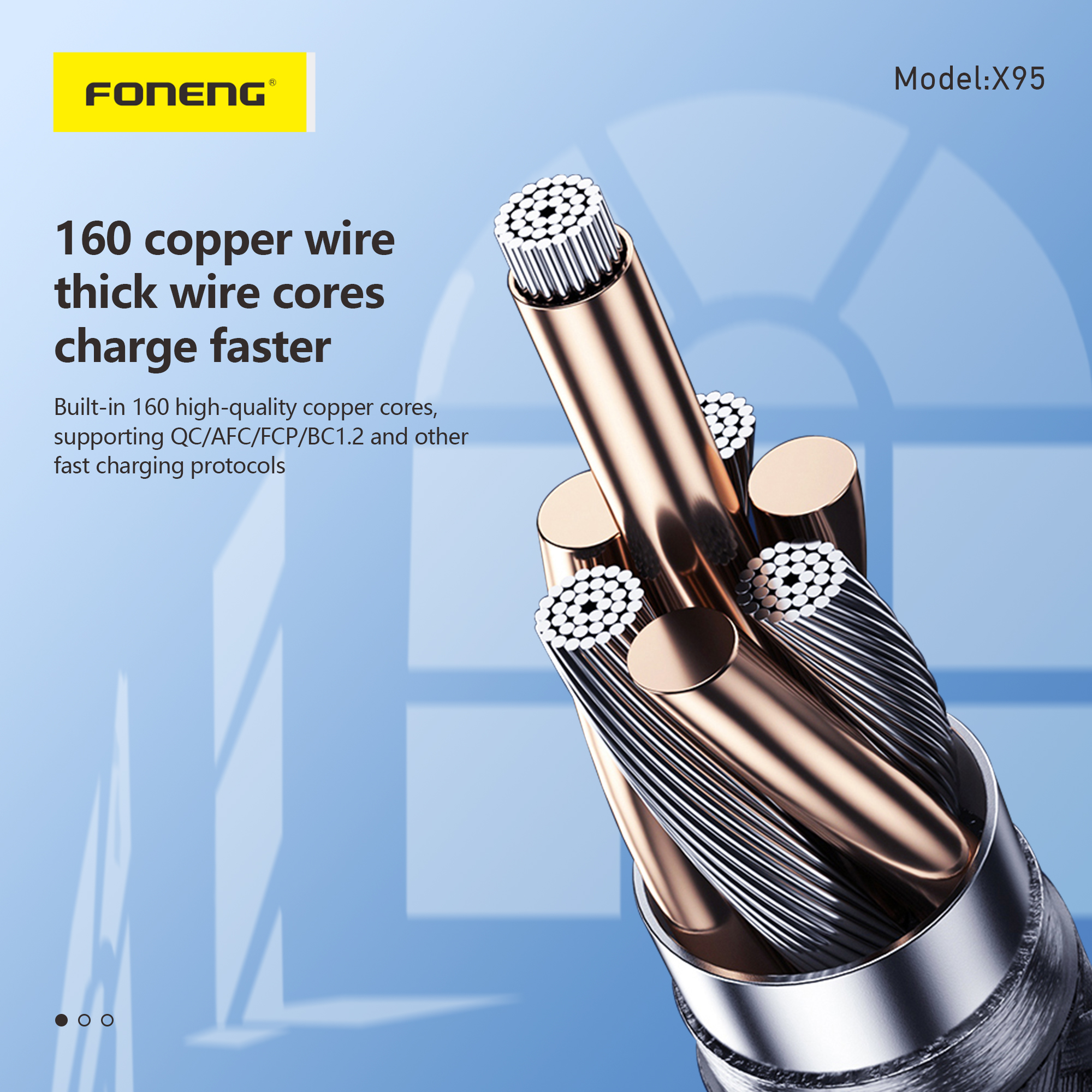 X95 1.2M Metal Head Braided Cable (60W/PD20W) | ហ្វុនង