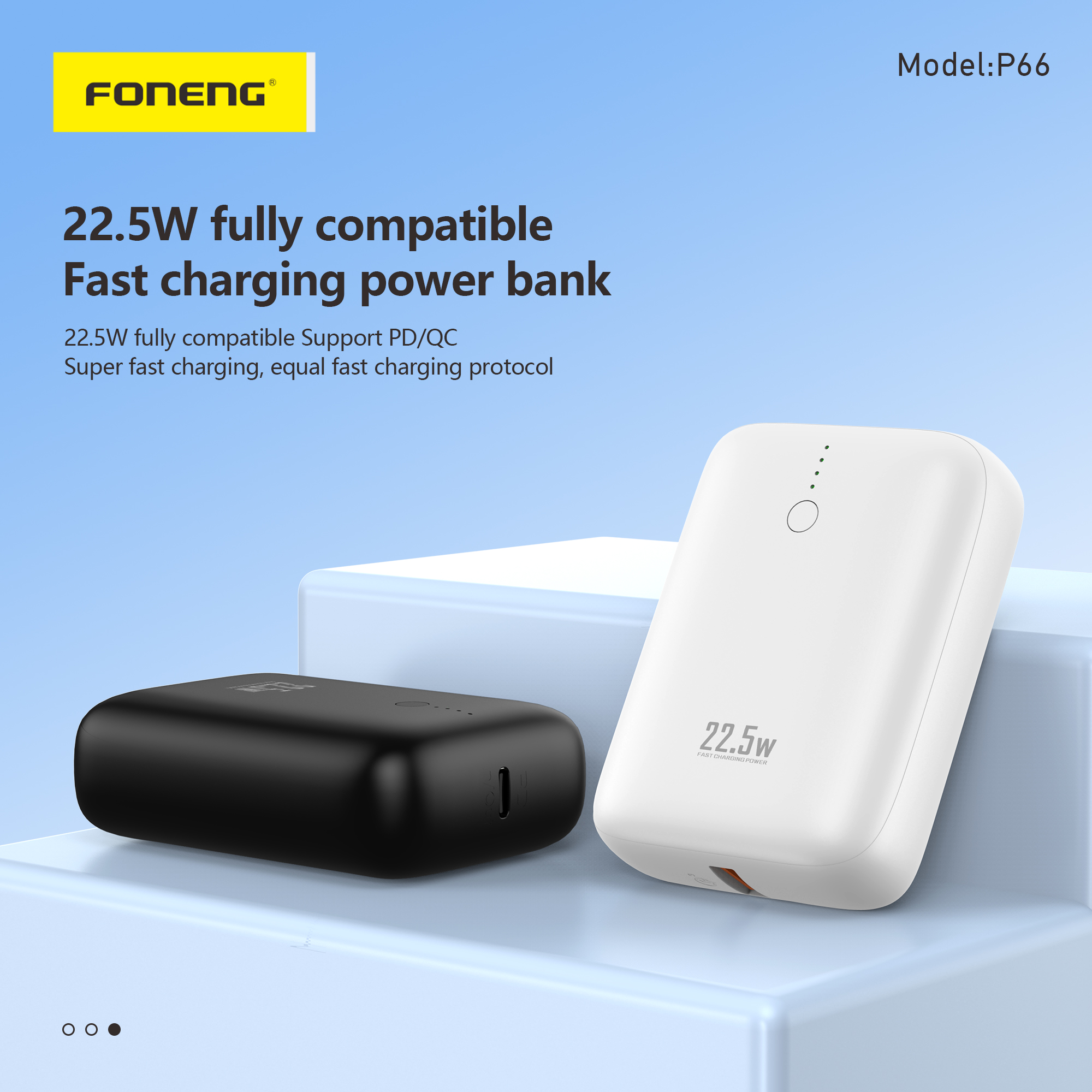 P66 10000mAh Mini Power Bank (22.5W & 2 Outputs) | FONENG