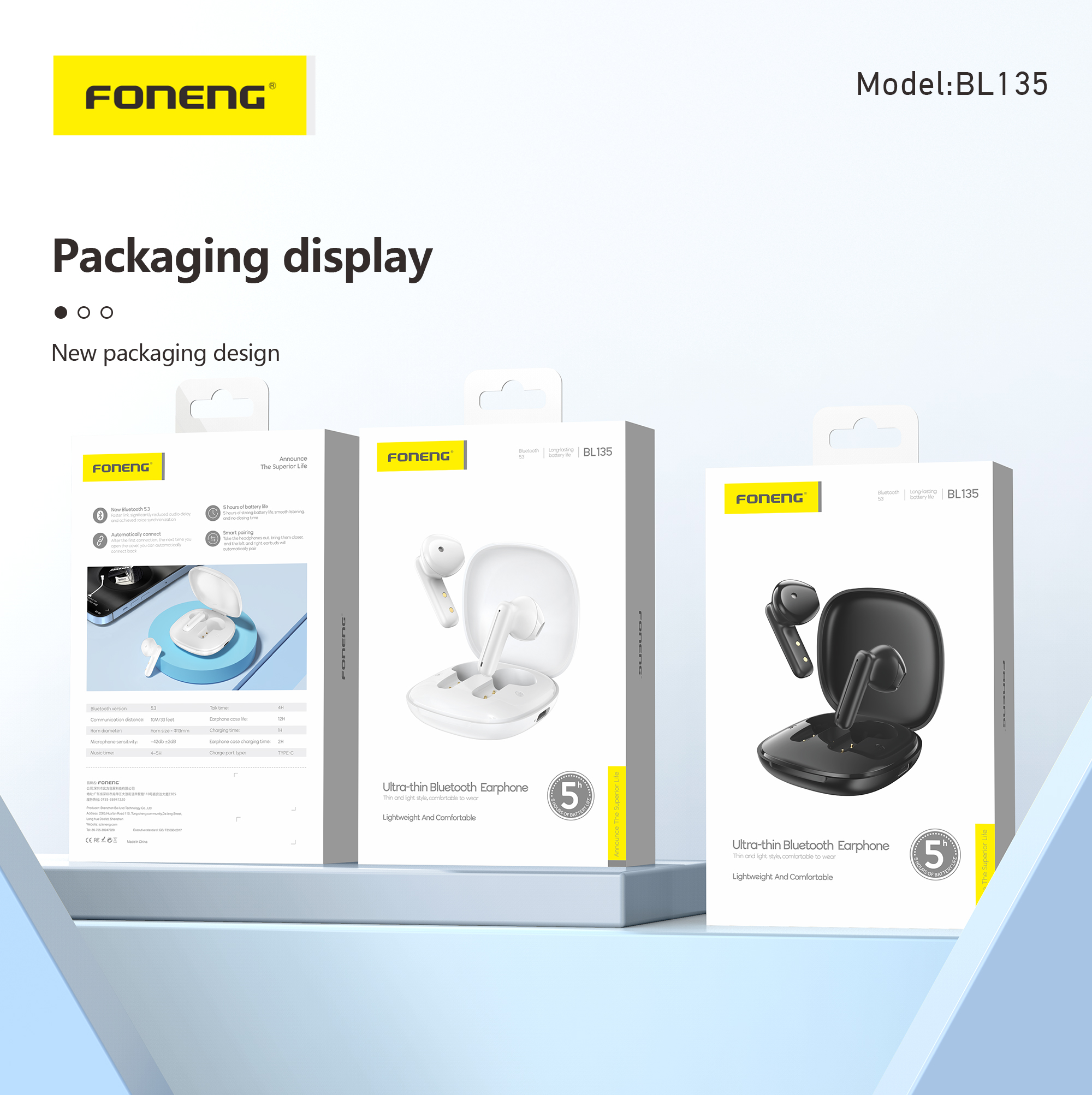 BL135 Ultra Thin TWS Earphone | FONENG