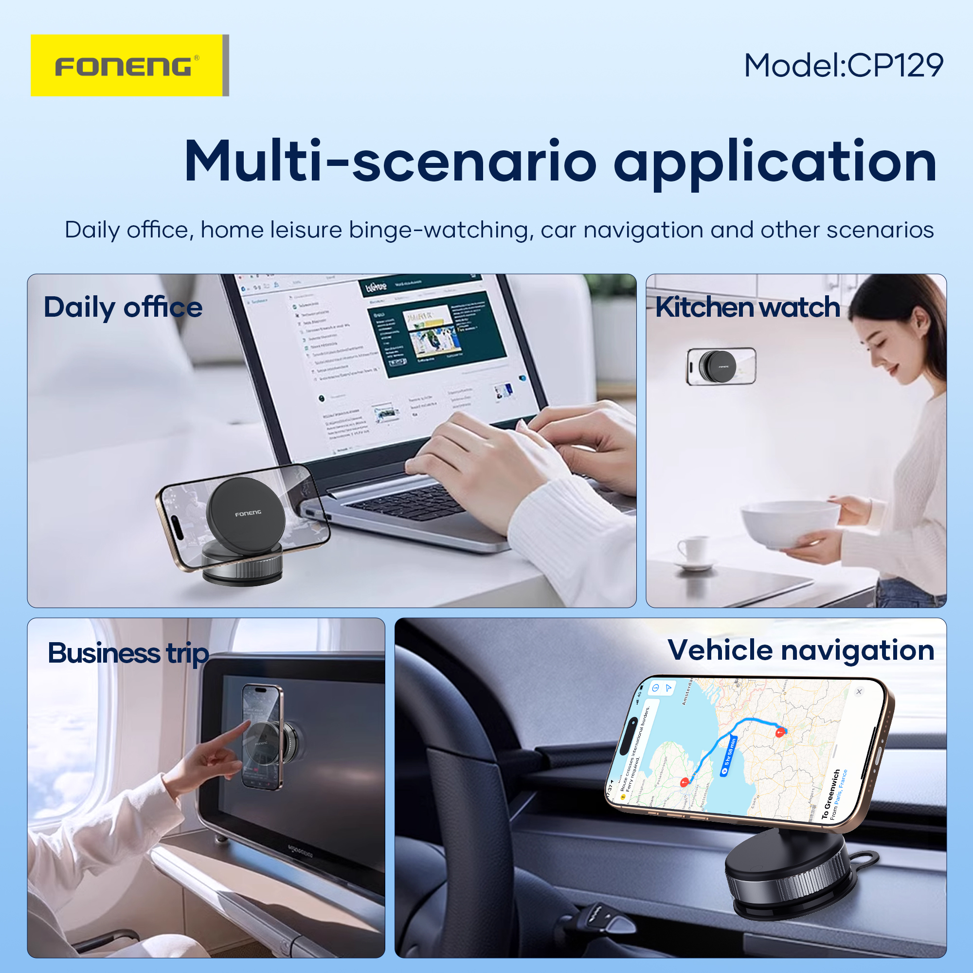 CP129 vacuüm magnetische opvouwbare telefoonhouder | FONENG