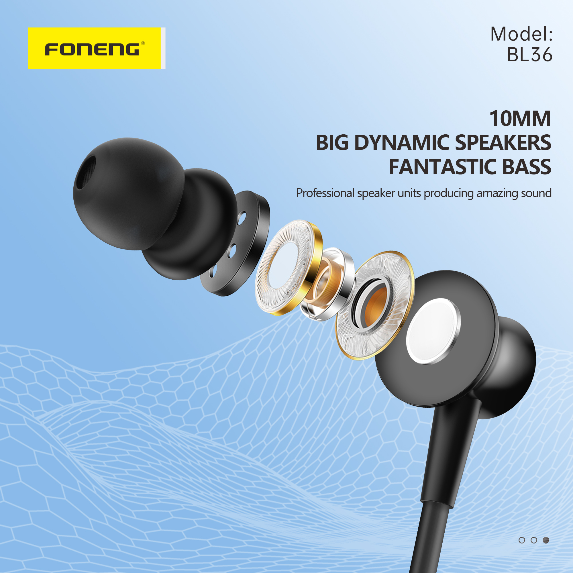 BL36 Deep Bass Neckband Bluetooth Earphone | FONENG