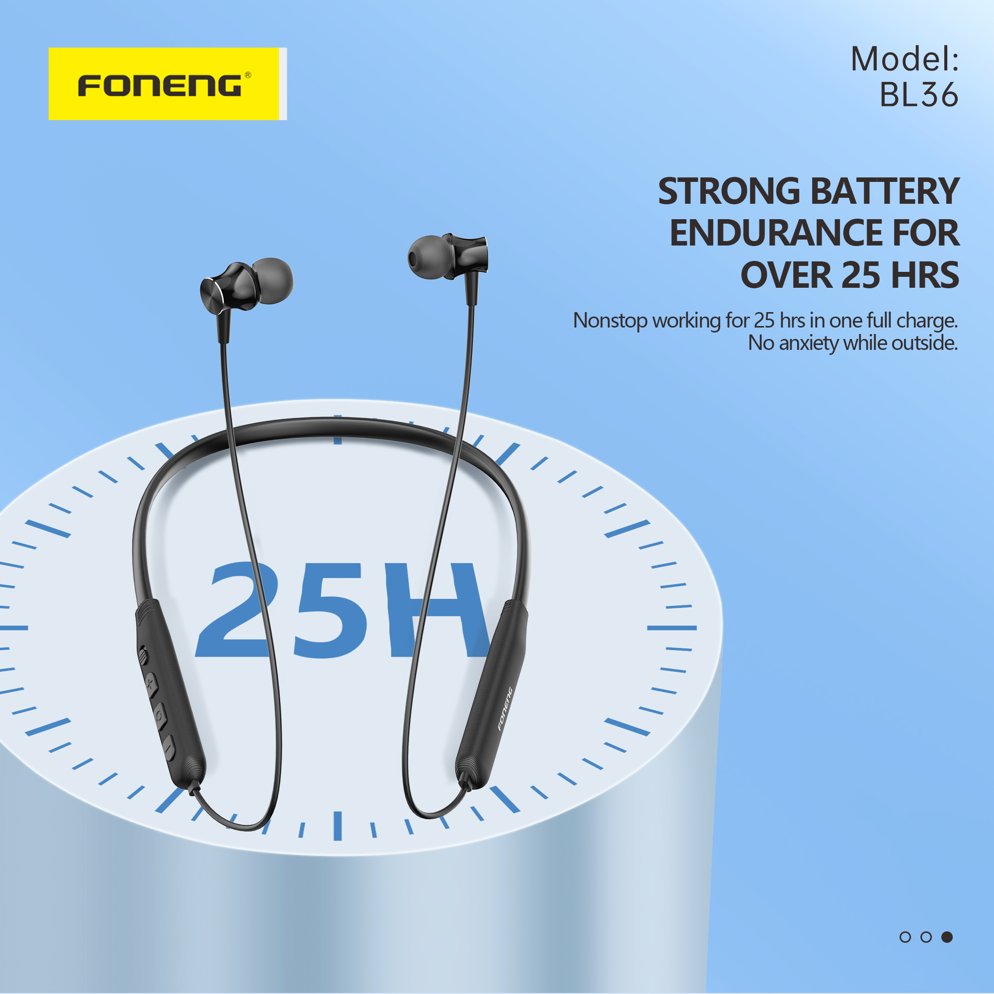 BL36 Deep Bass Neckband Bluetooth Earphone | FONENG