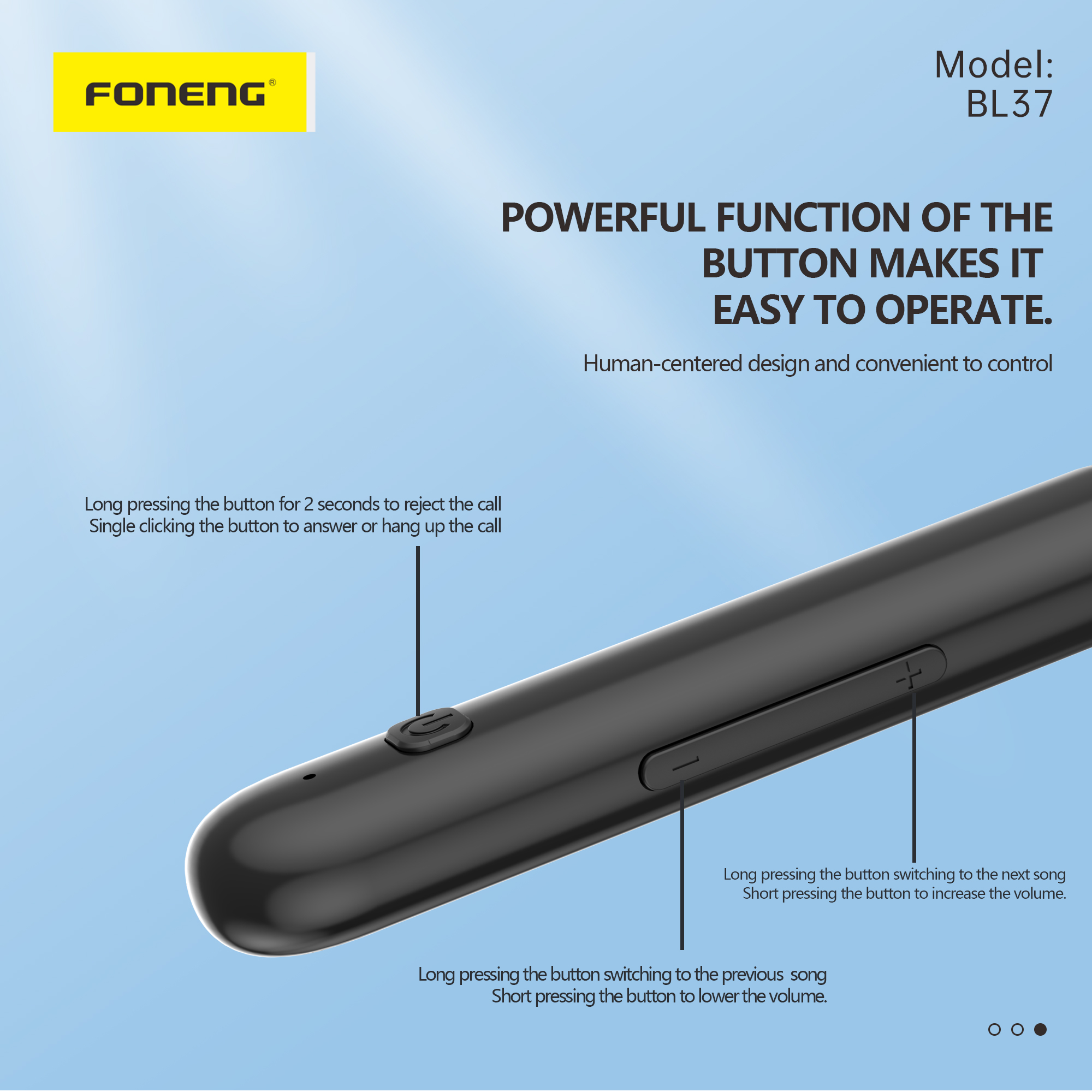 BL37 Digital Display Neckband Bluetooth Earphone | FONENG