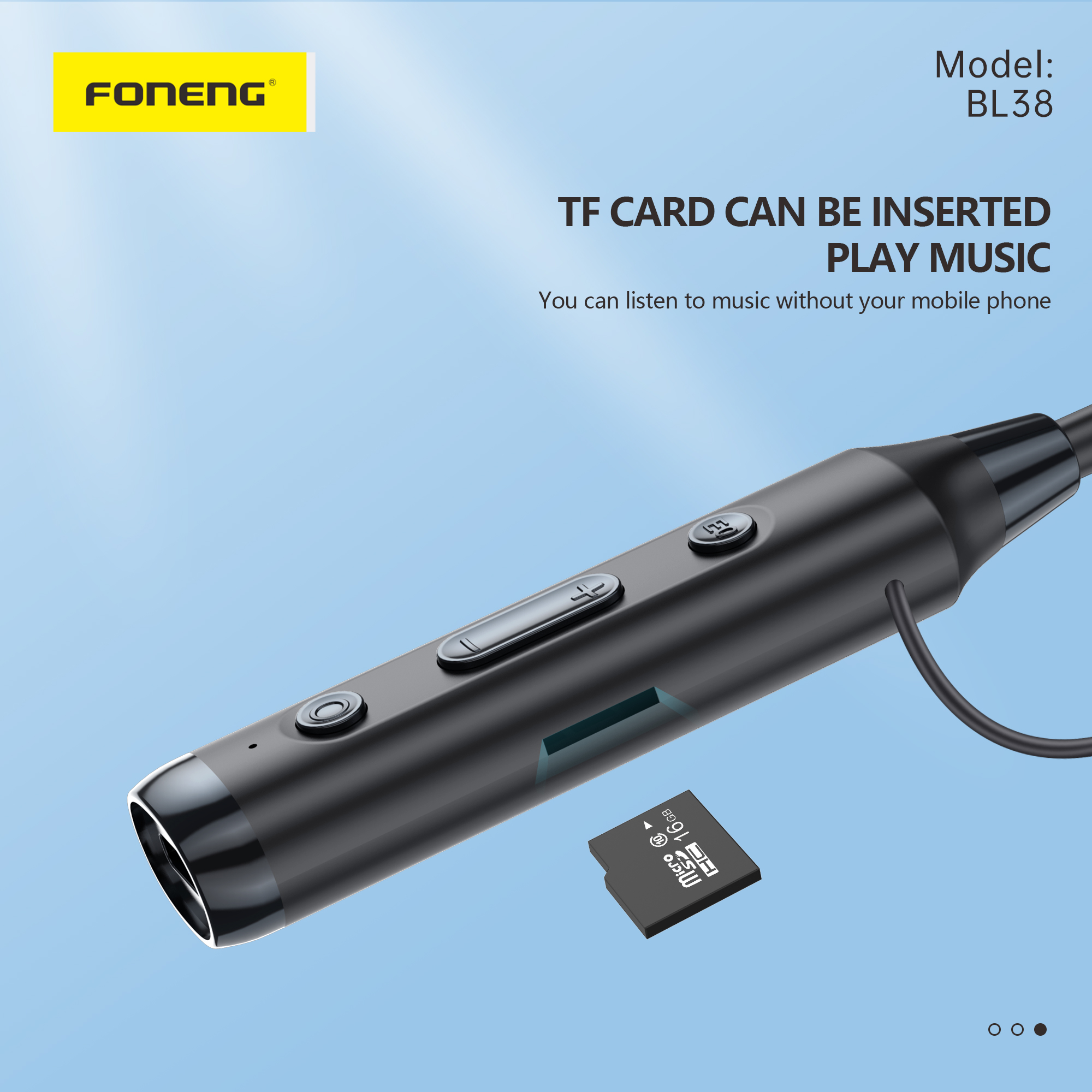 BL38 Digital Display Neckband Bluetooth Earphone | FONENG